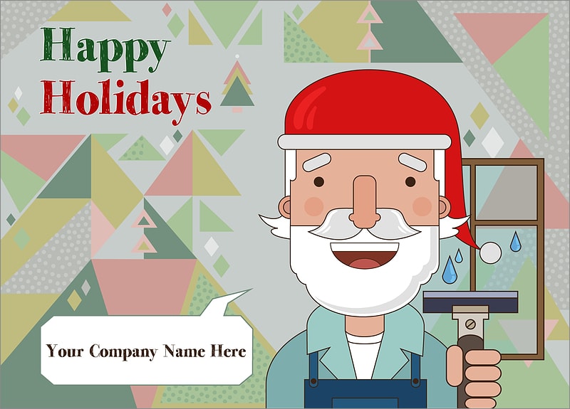 Santa Windows Christmas Card (Glossy White) | Ziti Cards