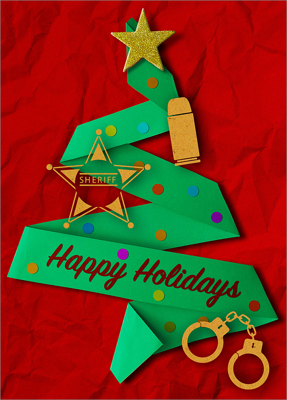 Sheriffs Green Tree Card (Glossy White) | Ziti Cards