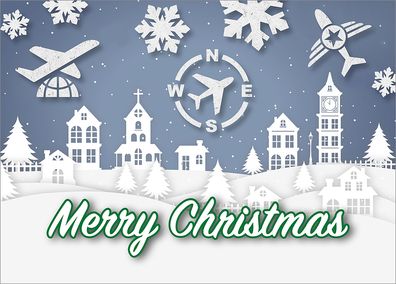 Snowy Aviation Card (Glossy White) | Ziti Cards