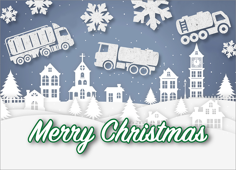 Tanker Christmas Candy Card (Glossy White) | Ziti Cards