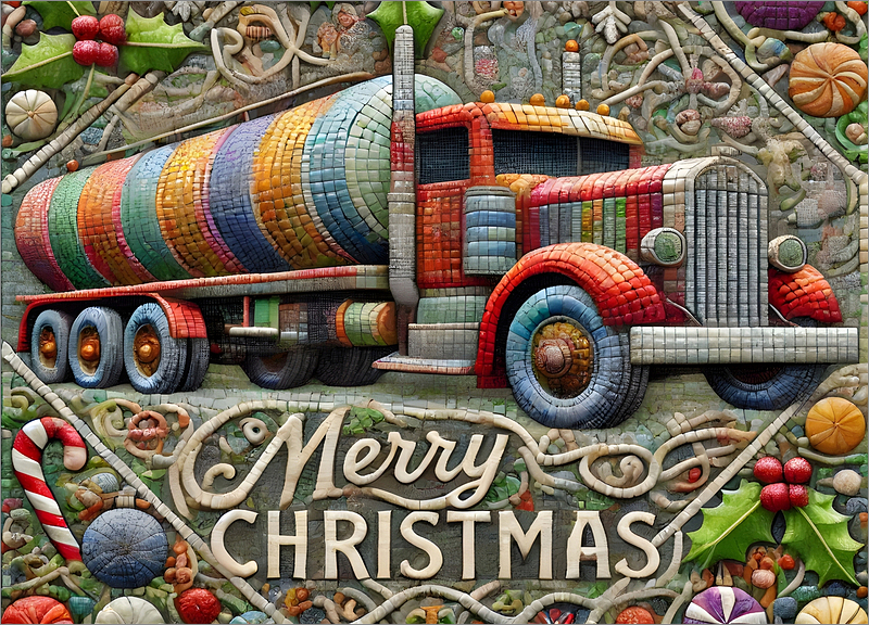 Tanker Christmas Card Gratified (Glossy White) | Ziti Cards