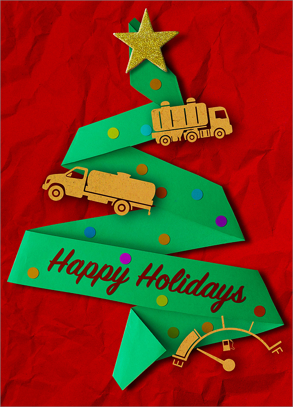 Tanker Green Tree Card (Glossy White) | Ziti Cards