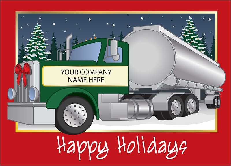 Tanker Christmas Candy Card (Glossy White) | Ziti Cards