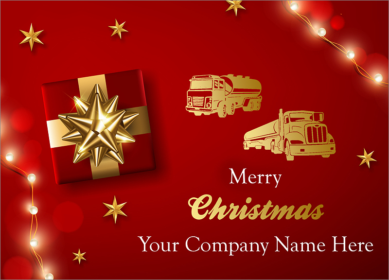 Tanker Truck Holiday Card (Glossy White) | Ziti Cards