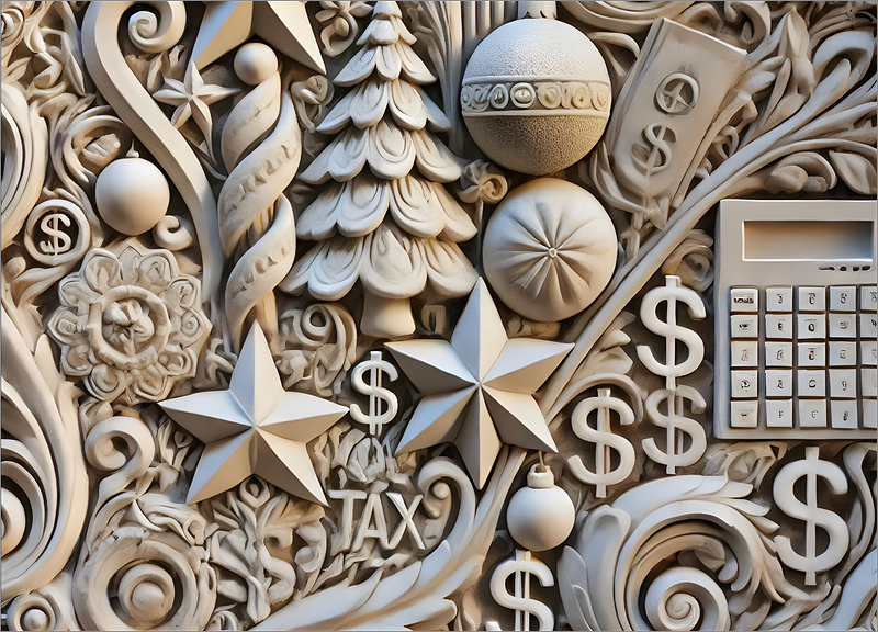 Tax Christmas Card Sparkling (Glossy White) | Ziti Cards