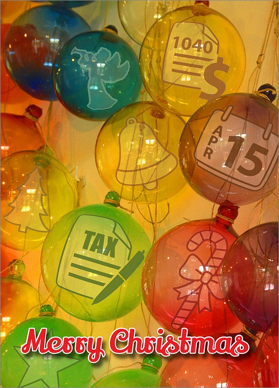 Tax Glass Ornaments (Glossy White) | Ziti Cards