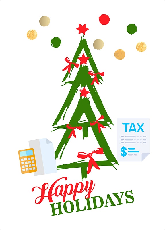 Tax Tree Holiday Card (Glossy White) | Ziti Cards