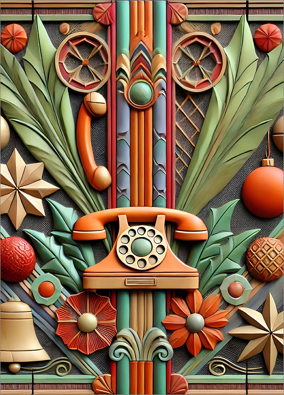 Telephone Christmas Card Gleaming (Glossy White) | Ziti Cards