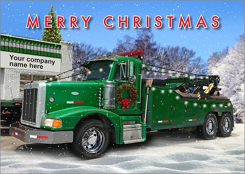 Trucking Ornaments Holiday Cards Personalized For Your Business