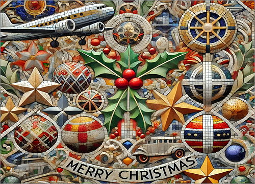 Travel Christmas Card Imposing (Glossy White) | Ziti Cards