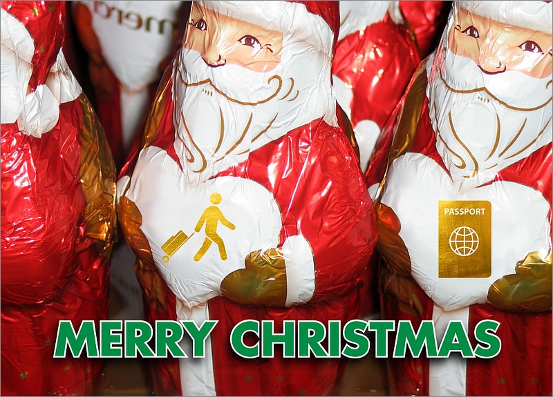 Travel Santas Card (Glossy White) | Ziti Cards