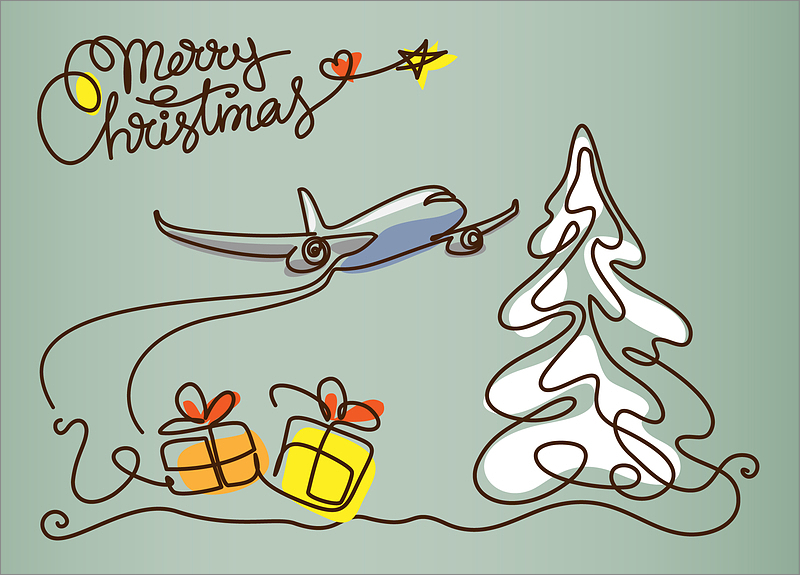 Travel Snow Tree Card (Glossy White) | Ziti Cards