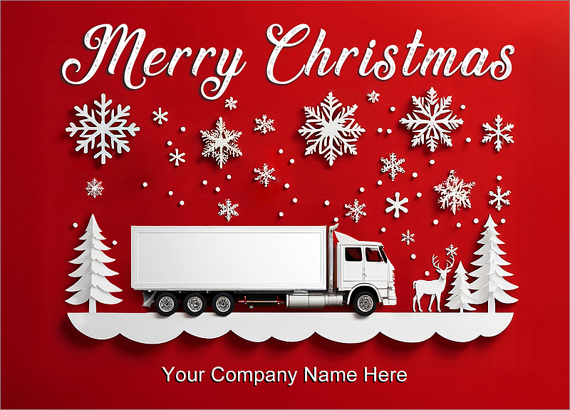 Trucking Ornament Card (Glossy White) | Ziti Cards
