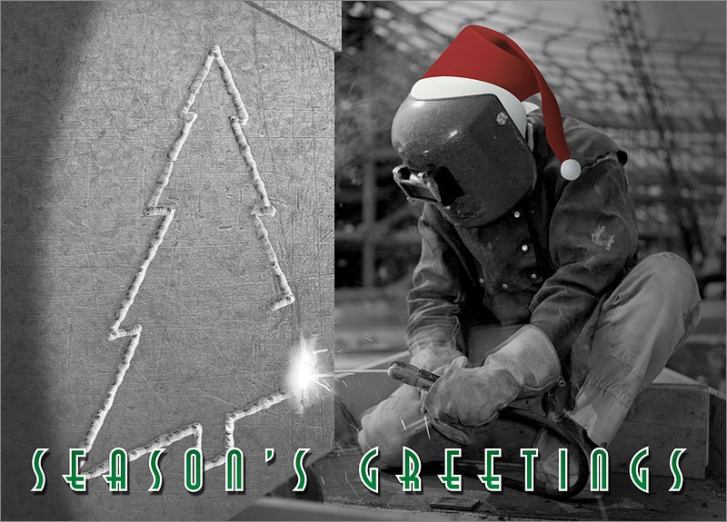 Welder Merry Christmas Card (Glossy White) | Ziti Cards
