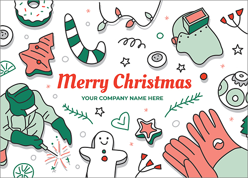 Personalized Welder Tools Christmas Cards | Ziti Cards