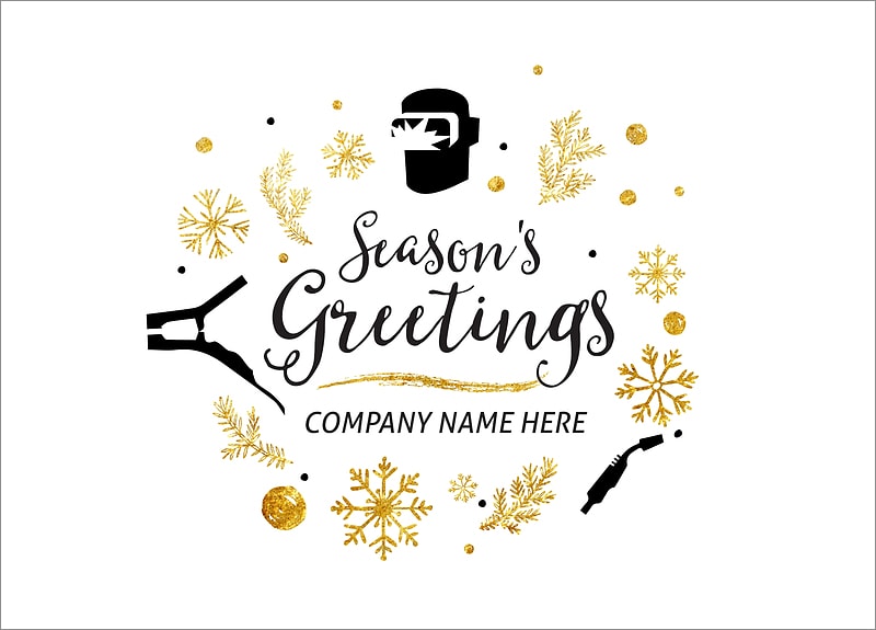 Welder Tools Christmas Card (Glossy White) | Ziti Cards