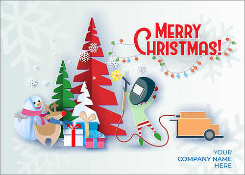 Welder Card Red Christmas Cards Customized For Your Business
