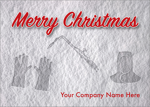 Welder Shovel Christmas Cards Customized For Your Business