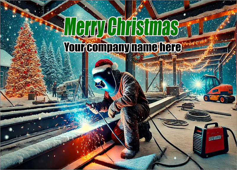 Welding Christmas Card Chic (Glossy White) | Ziti Cards