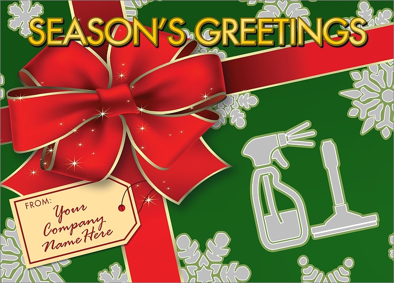 Window Washing Gift Wrap Christmas Cards Customized For Your Business